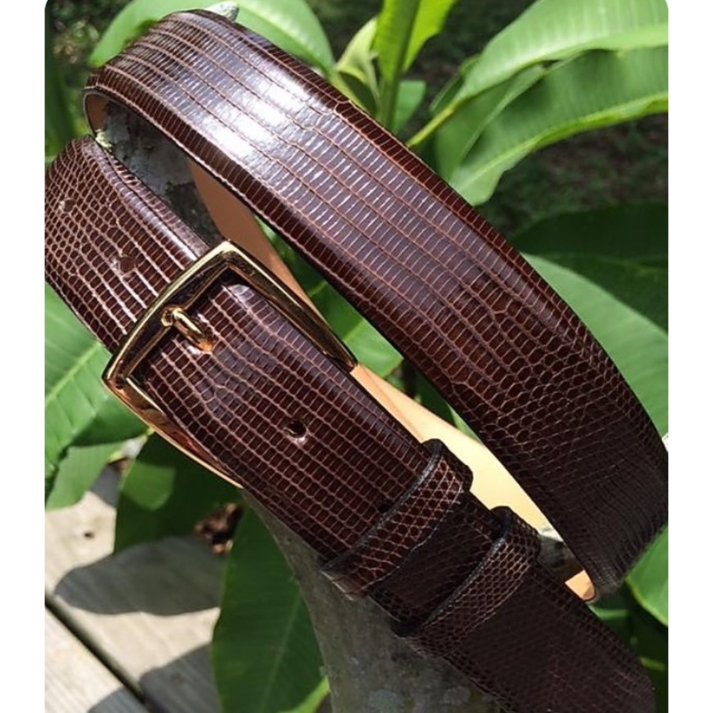 Wehmeier’s Genuine Java Lizard Steer Hide Belt - Gem Wehmeier’s Genuine Java Lizard Steer Hide Belt - Gem